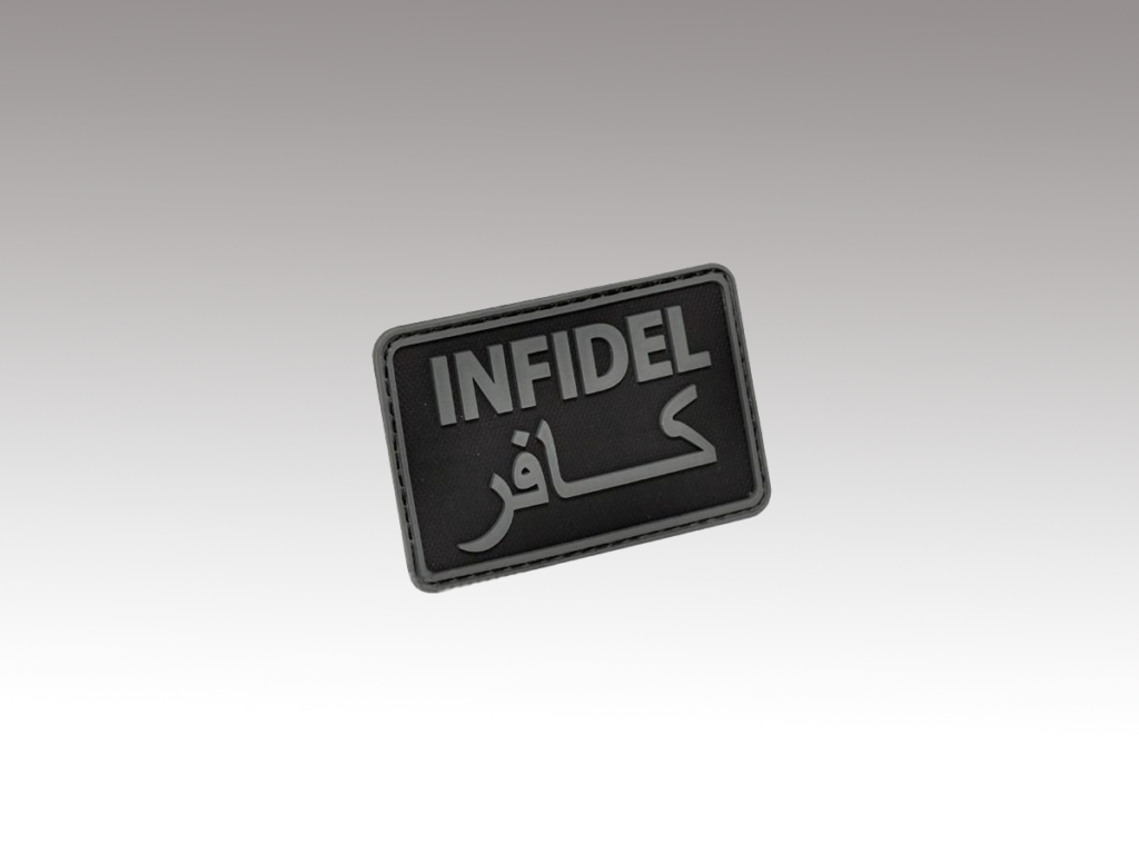 Hazard 4 Parche Infidel Rubber Hook and Loop PVC Morale Patch (Color: Negro) – The Wolf Den